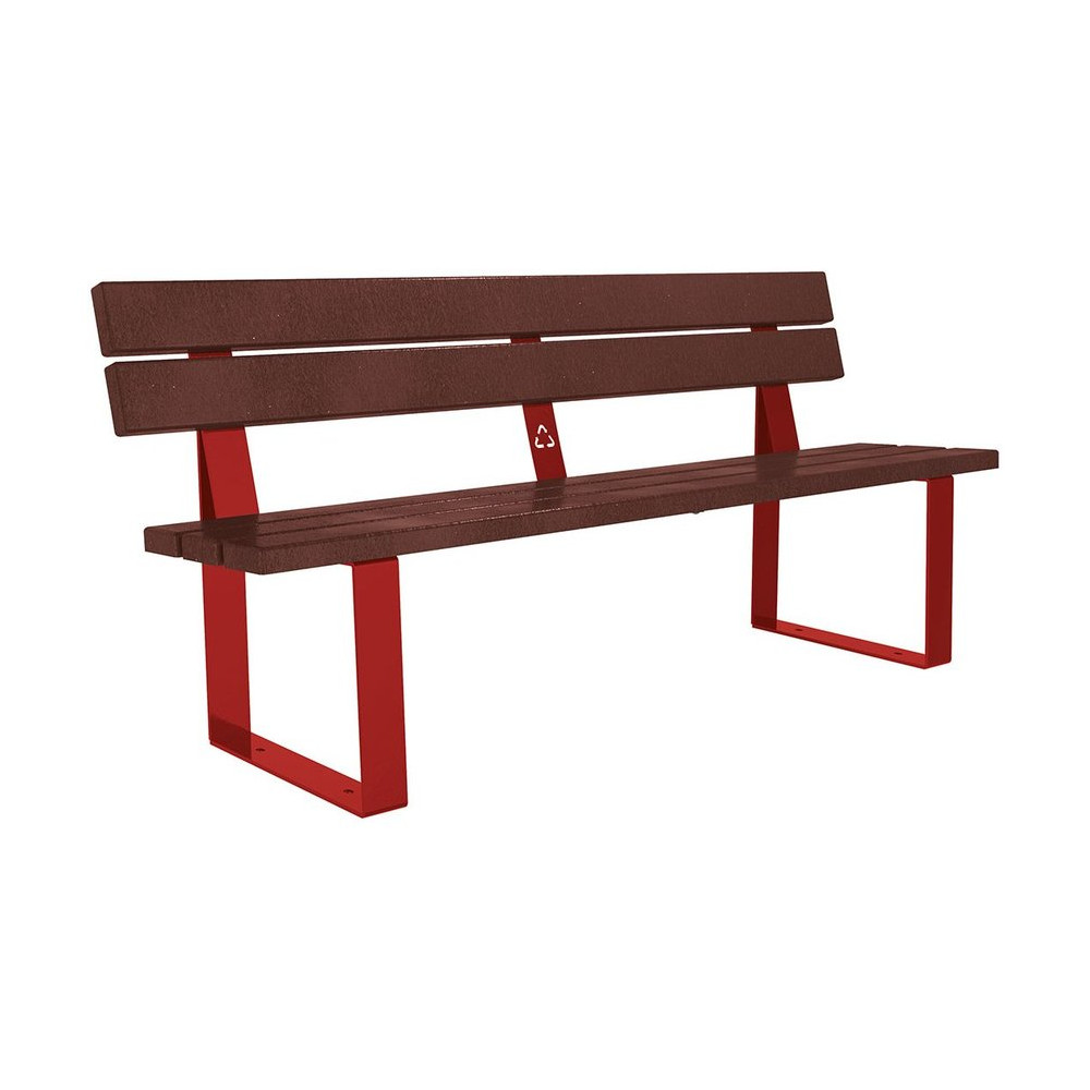 Banc plastique recyclé et acier Riga Procity, lg. 1800 mm, fixation ...